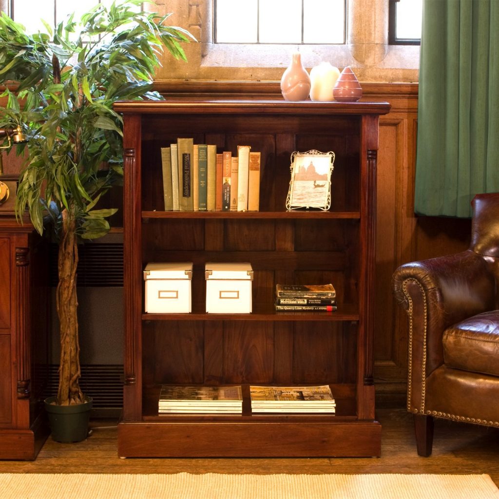 La Roque Mahogany Low Bookcase - Only Oak Furniture - Free Delivery