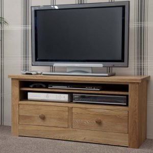 Burniston Small Plasma TV Unit - Free Delivery - Buy Now - Only Oak