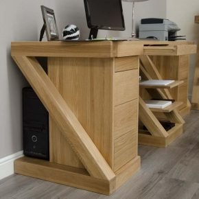 Z Solid Oak Large Computer Desk