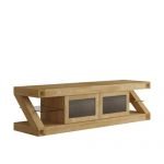 Z Solid Oak Glazed TV Unit