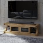 Z Solid Oak Glazed TV Unit