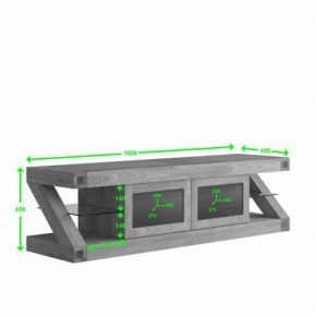Z Solid Oak Glazed TV Unit