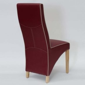 Monza Ruby Red Bonded Leather Wave Chair | Only Oak Furniture