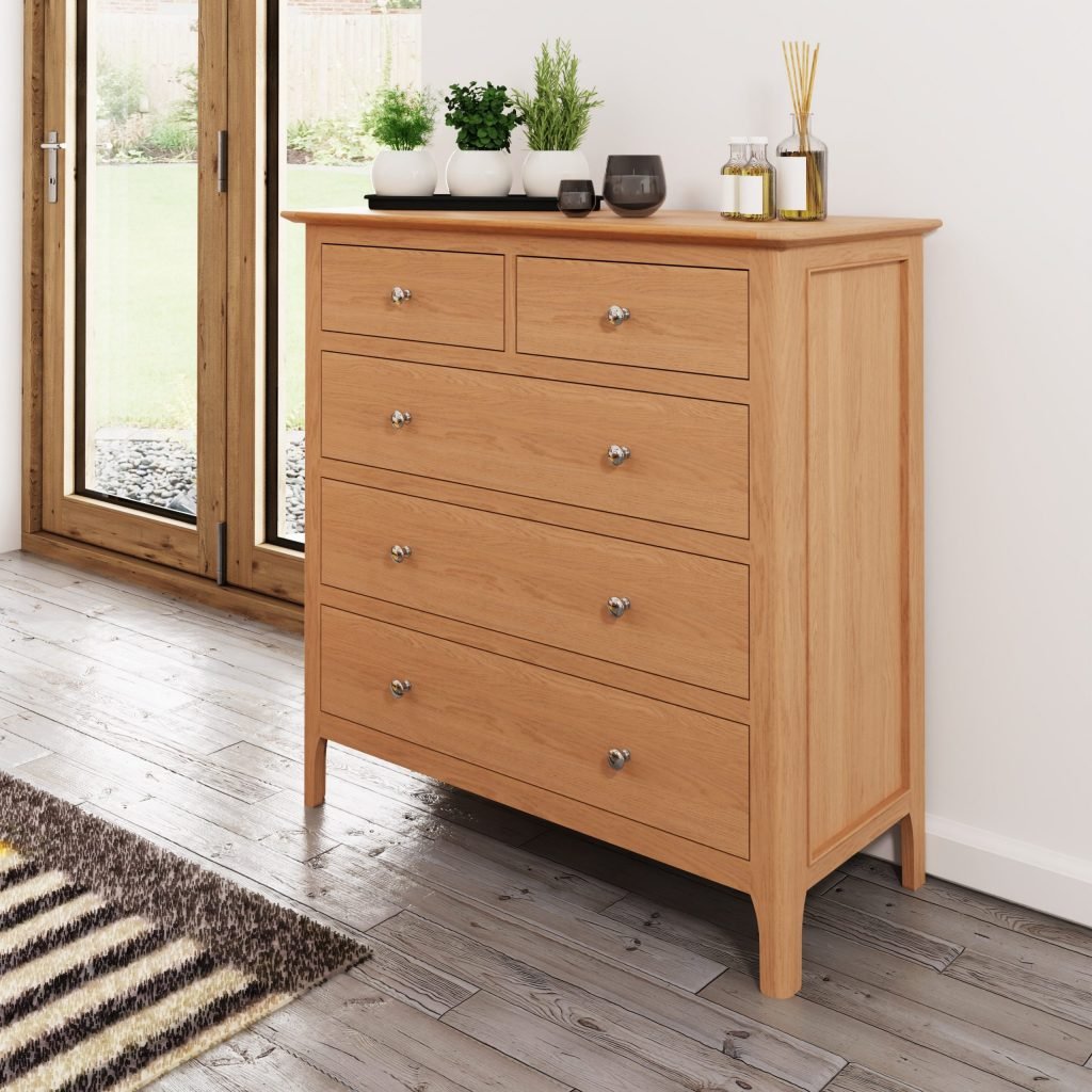 Katarina Oak 2 over 3 Chest of Drawers | Only Oak Furniture
