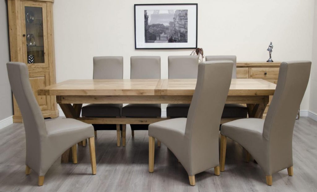 Canterbury Oak X Leg Extra Large Extending Dining Table