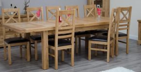Canterbury Oak 180-260 Extending Dining Table Set | Free Delivery