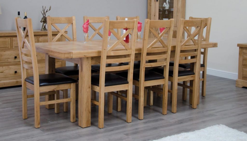 Canterbury Oak 180-260 Extending Dining Table Set | Free Delivery