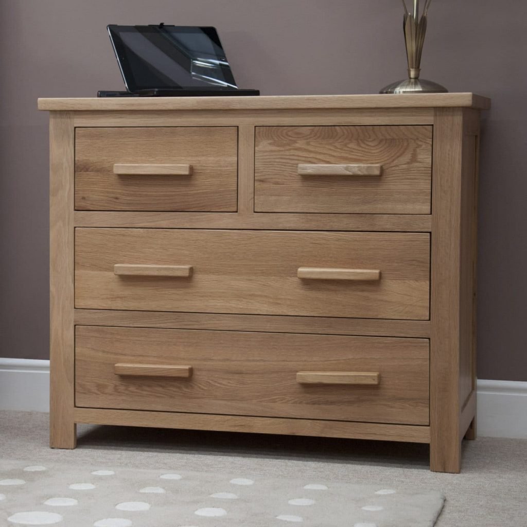 Harwell Oak 2 over 2 Drawer Chest - Only Oak Furniture - 100% Oak