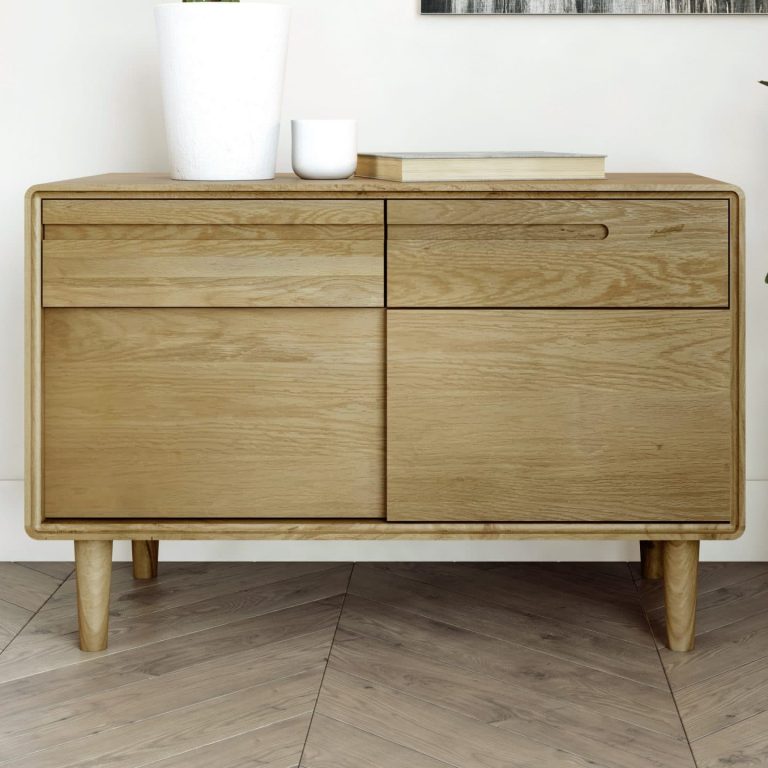 Scandic Oak 2 Drawer Sideboard - Only Oak Furniture