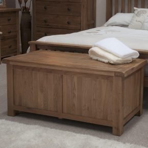 Rustic Oak Blanket Box - Only Oak Furniture - Free Delivery