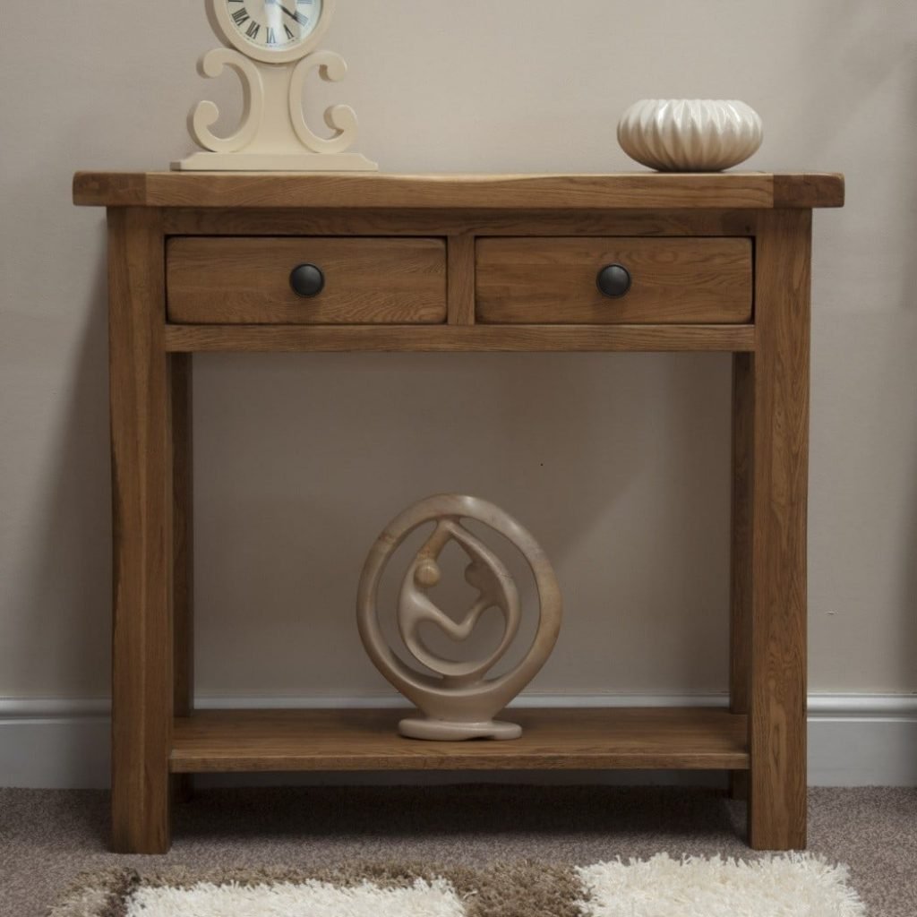 Rustic Oak Hall Table - Only Oak Furniture - 0% Finance Available