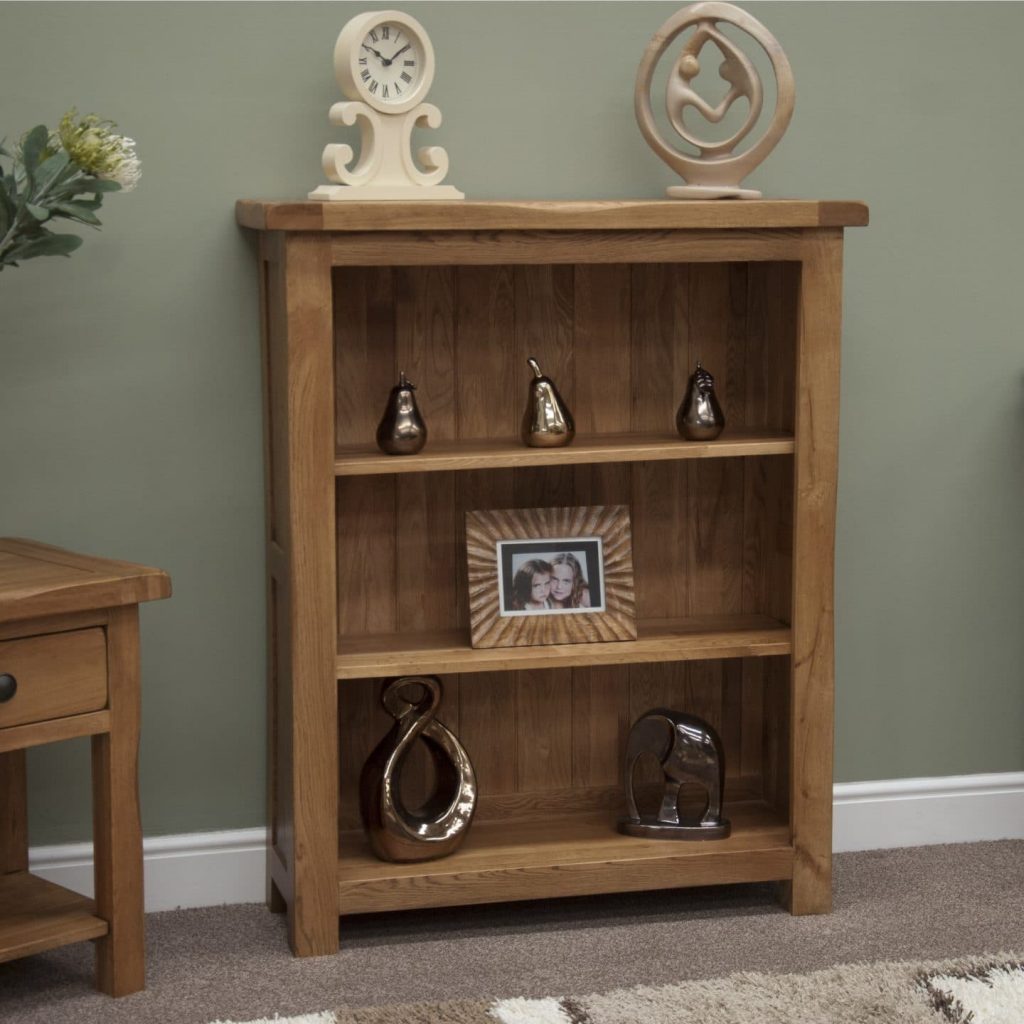 Rustic Oak Small Bookcase - Only Oak Furniture - Free Delivery - On Sale