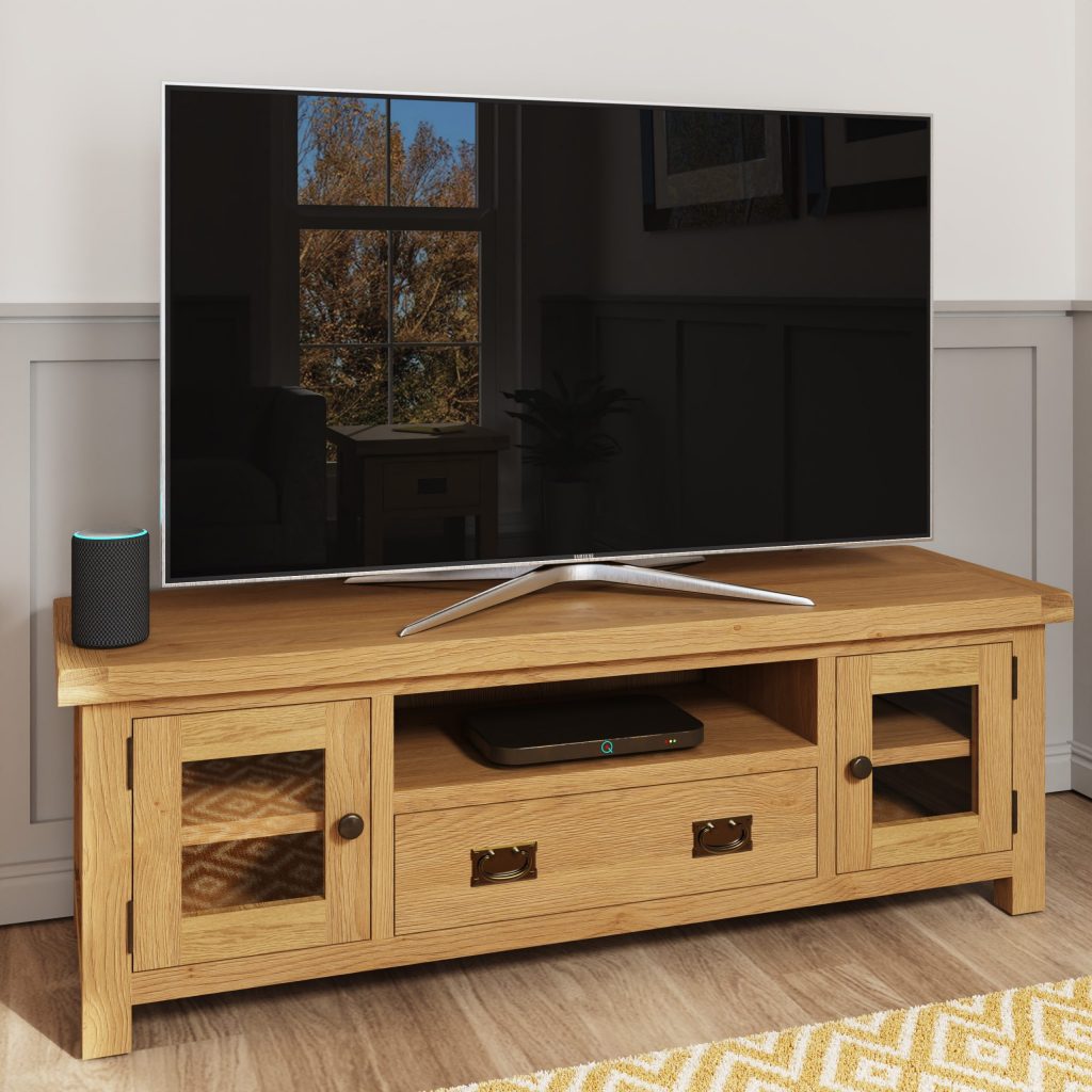 Carthorpe Oak Large TV Unit - Only Oak Furniture - Shop Now