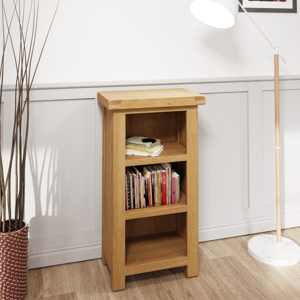 Carthorpe Oak Narrow Bookcase - Only Oak Furniture - Shop Now