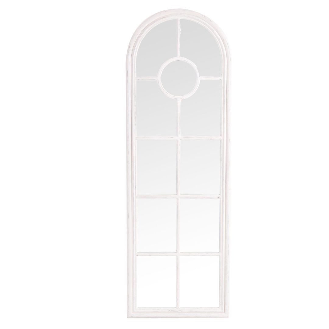 Narrow Arched White Window Mirror | Only Oak Furniture