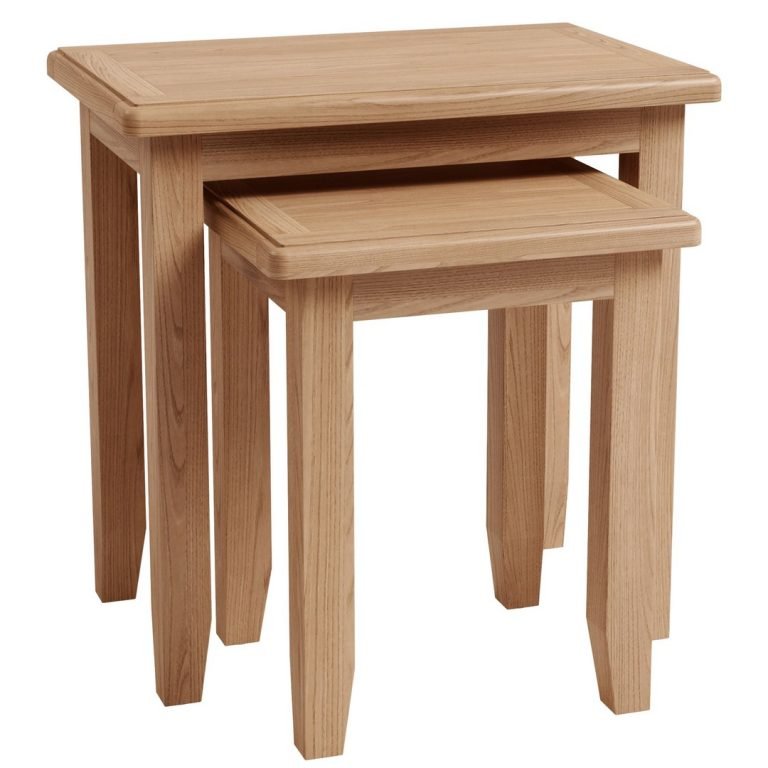 Nunwick Oak Nest Of 2 Tables - Only Oak Furniture - Finance Available