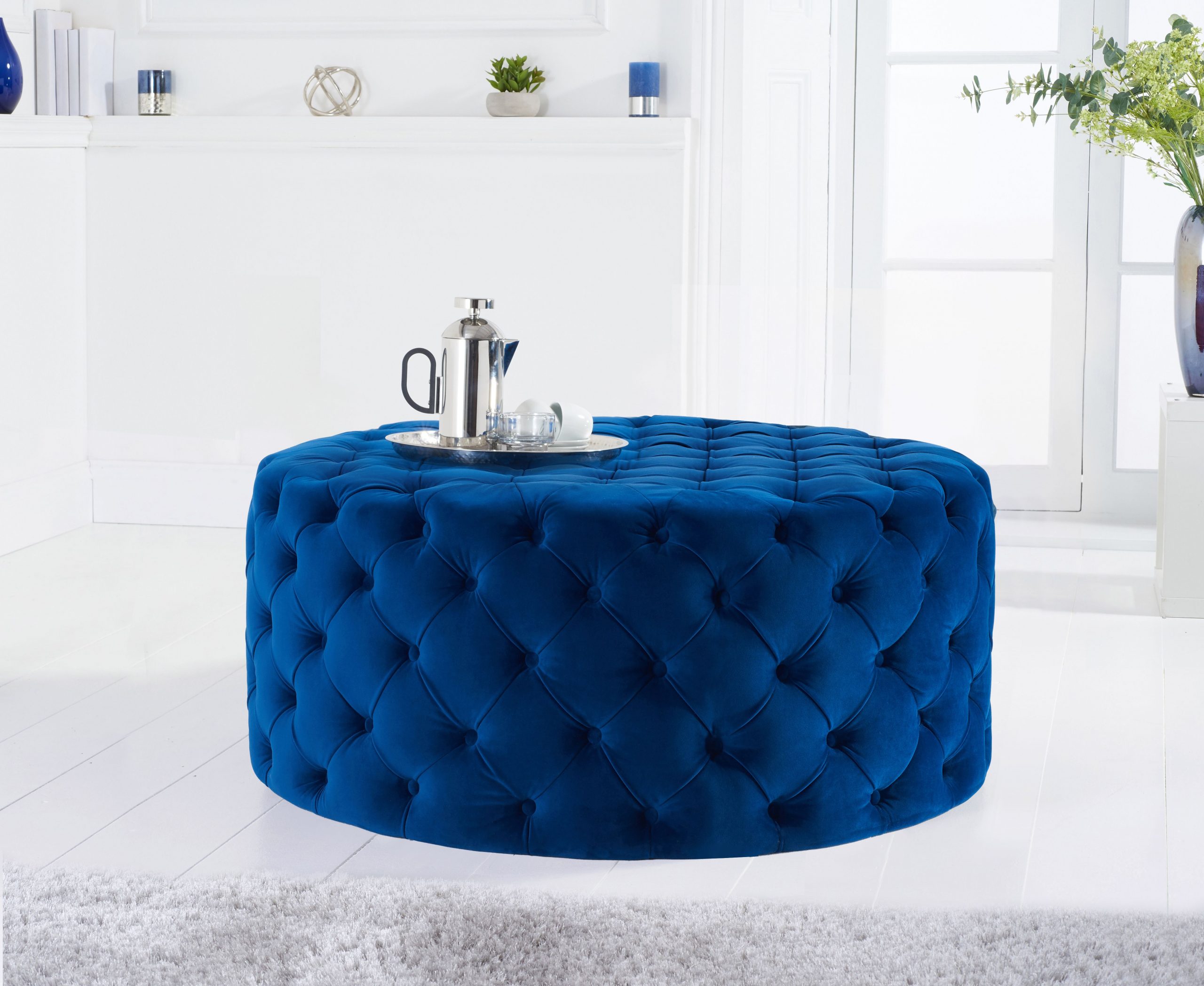 Footstools UK | Velvet & Buttoned Footstools - Only Oak
