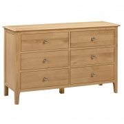 Curve 6 Drawer Wide Chest - Only Oak Furniture