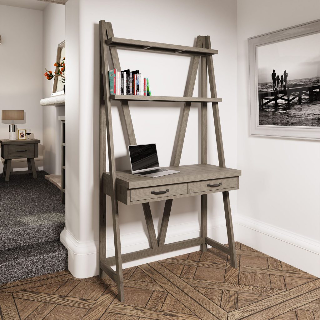 Dallow Oak Desk Bookcase - Only Oak Furniture - Save £s on Line Today