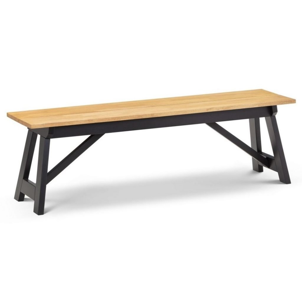 Hockley Bench Black/Oak - Only Oak Furniture -On Sale Now