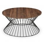 Jersey Round Wire Coffee Table - Walnut - Only Oak Furniture