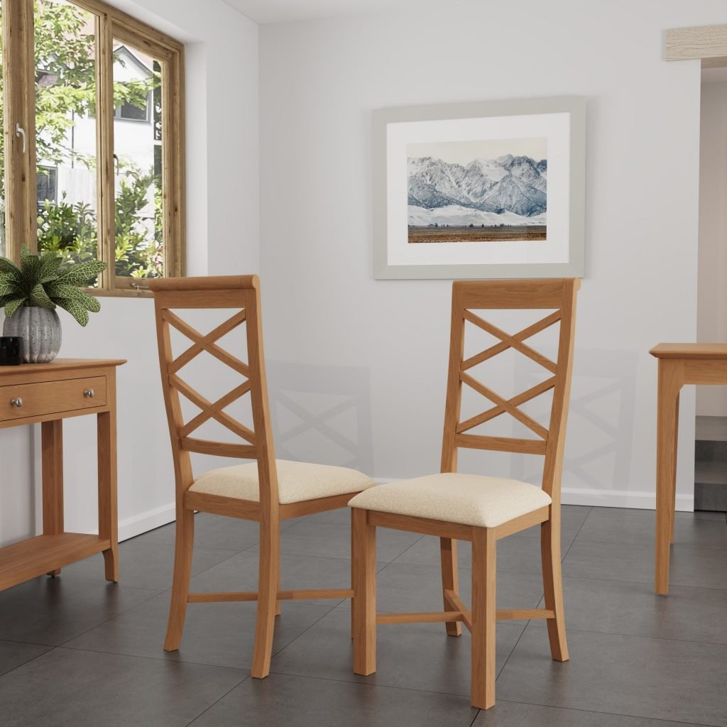 Katarina Oak Double Cross Back Chair - Only Oak Furniture