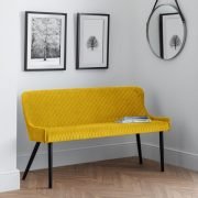 Luxe High Back Bench - Mustard - Only Oak Furniture -On Sale Now
