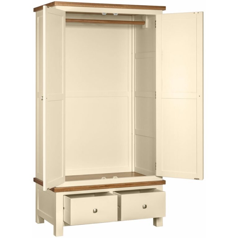 Delphinus Ivory Double Robe With 2 Drawers - Only Oak Furniture