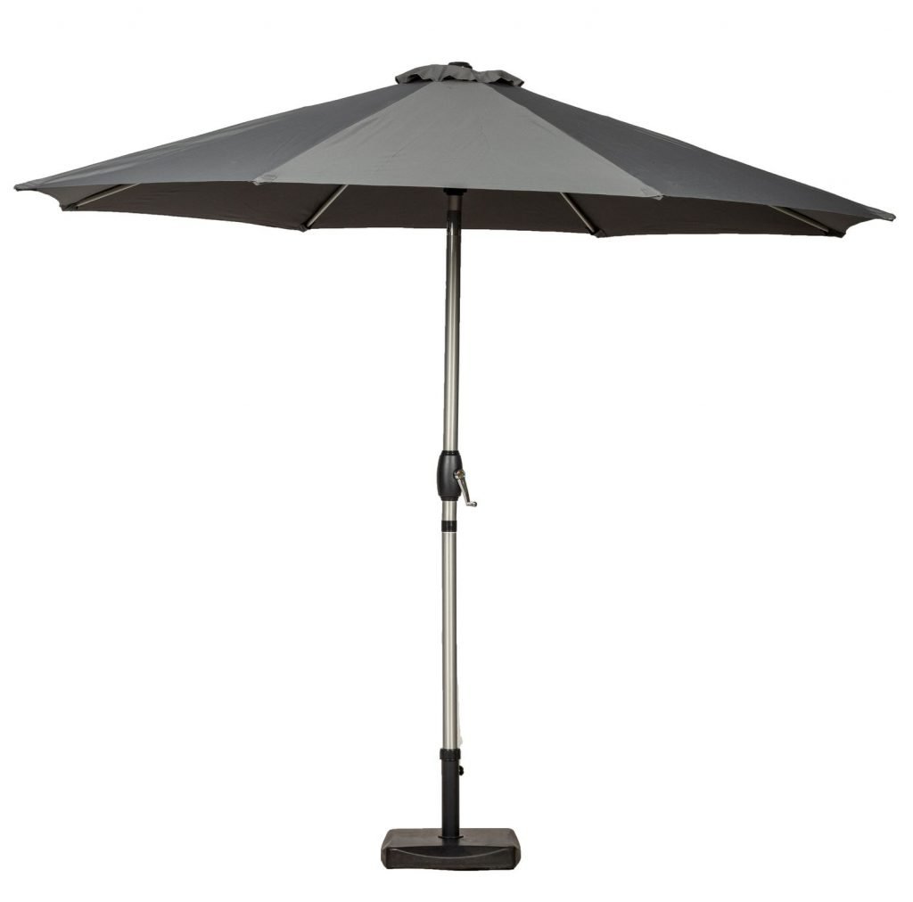 3M Brushed Aluminium Crank and Tilt Parasol - Grey