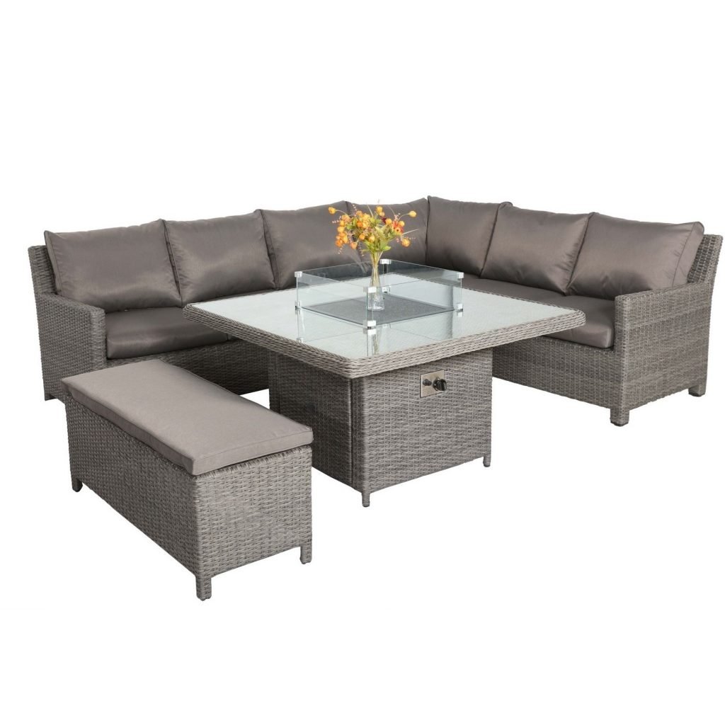Paris Modular Corner Dining Set - Square Fire Pit