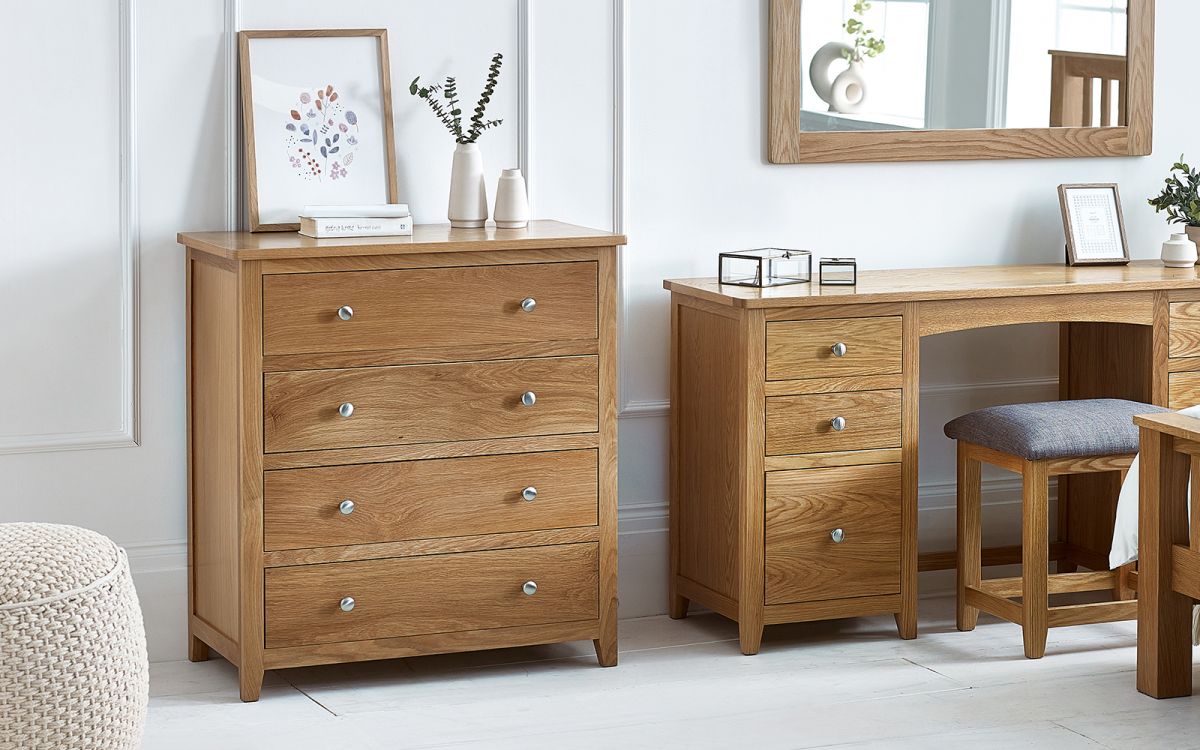 Mallory 4 Drawer Chest – Fsc Mix - Only Oak Furniture