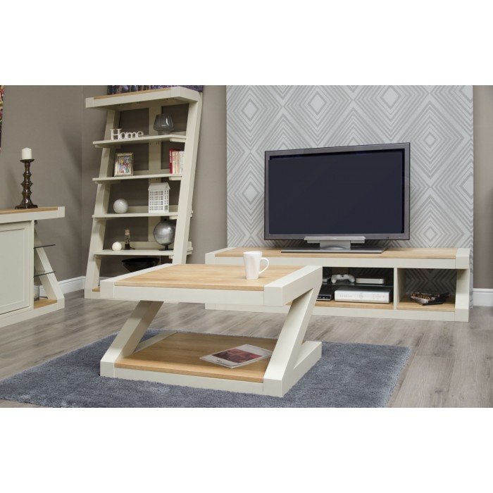 Painted Z 3x2 Coffee Table Natural Top - Only Oak Furniture