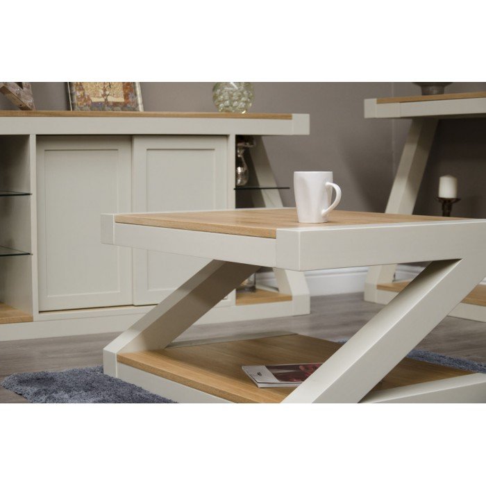 Painted Z 3x2 Coffee Table Natural Top - Only Oak Furniture