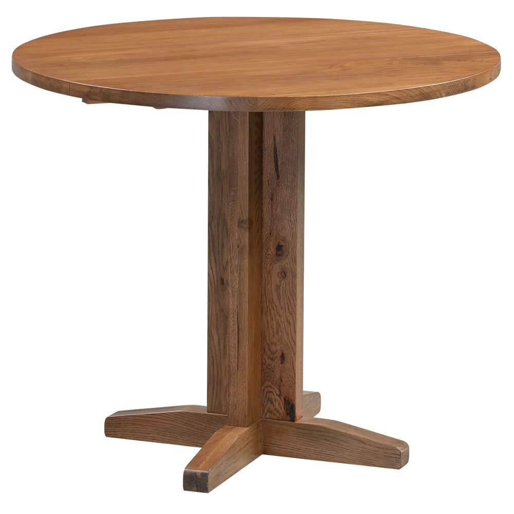 Evenwood Rustic Round Drop Leaf Dining Table - Only Oak Furniture