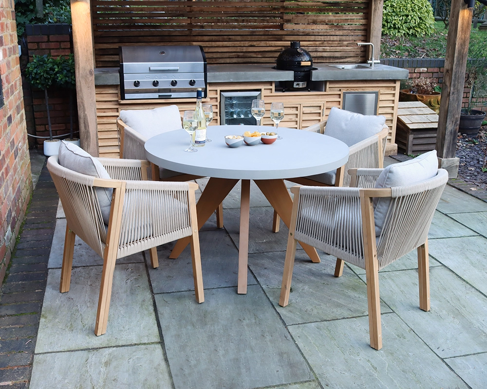 Concrete garden table and chairs store