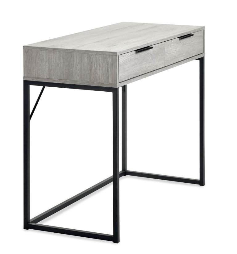 Bali 2 Drawer Dressing Table/desk - Grey Oak - Only Oak Furniture