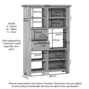 Hedley Oak Tall Display Unit - Only Oak Furniture