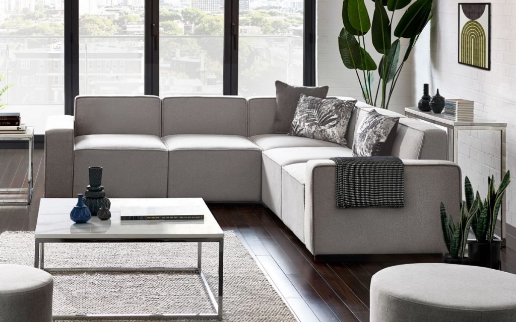 Lago Combination Sofa Single Seat Section - Grey - Only Oak Furniture