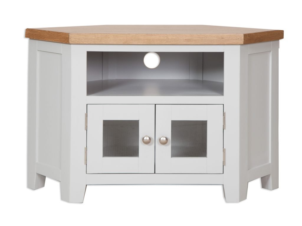 Manu French Grey Glazed Tv Cabinet - Only Oak Furniture