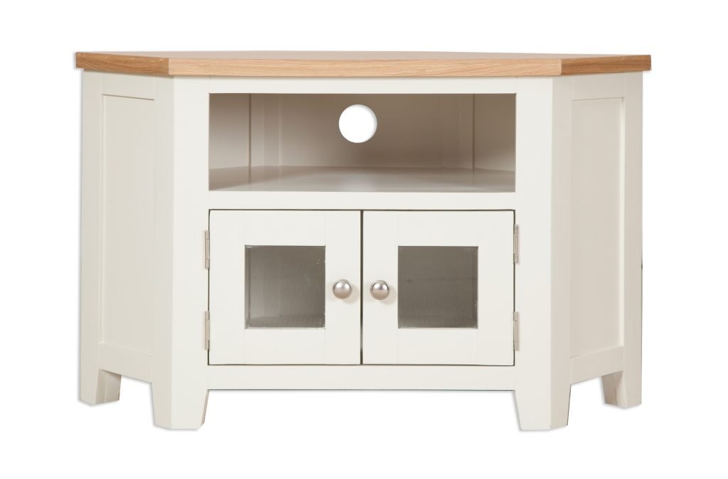 Manu Ivory Glazed Tv Cabinet - Only Oak Furniture