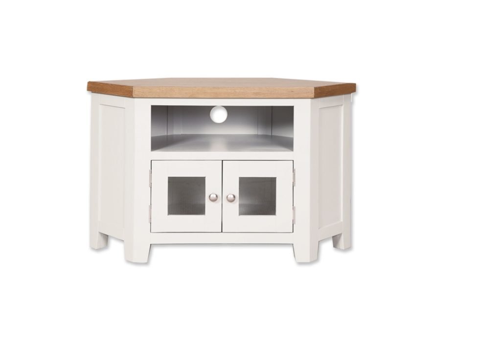 Manu White Glazed Tv Cabinet - Only Oak Furniture