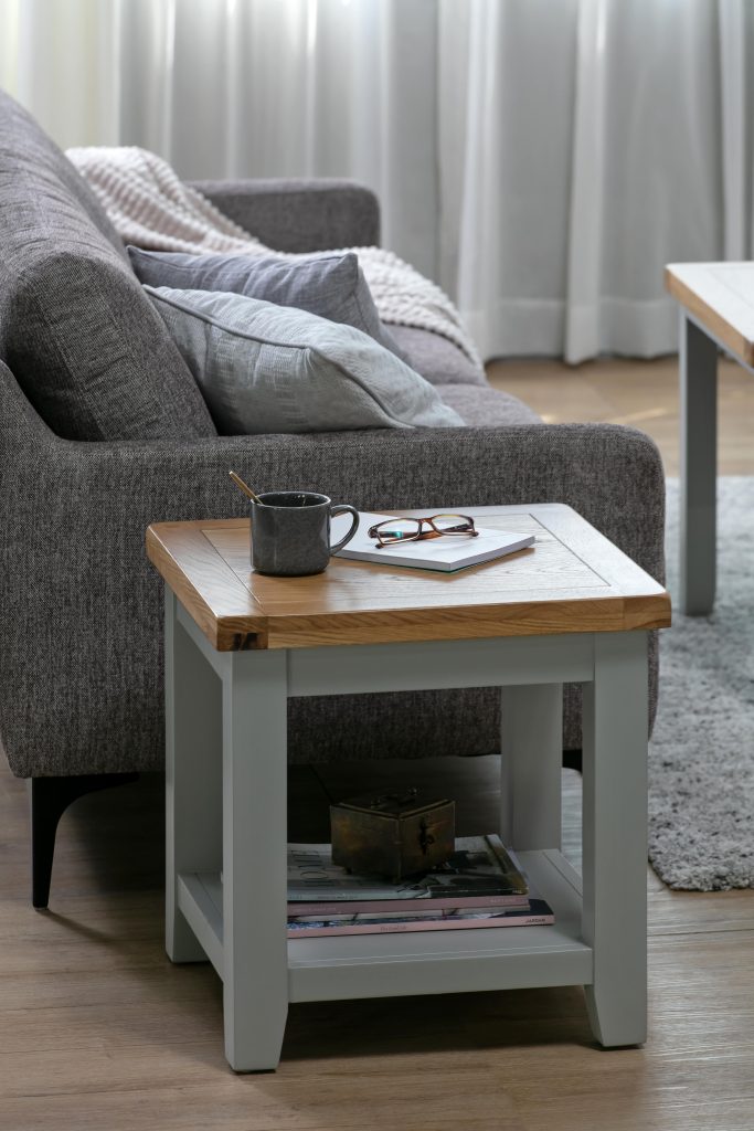 Manu French Grey Lamp Table - Only Oak Furniture