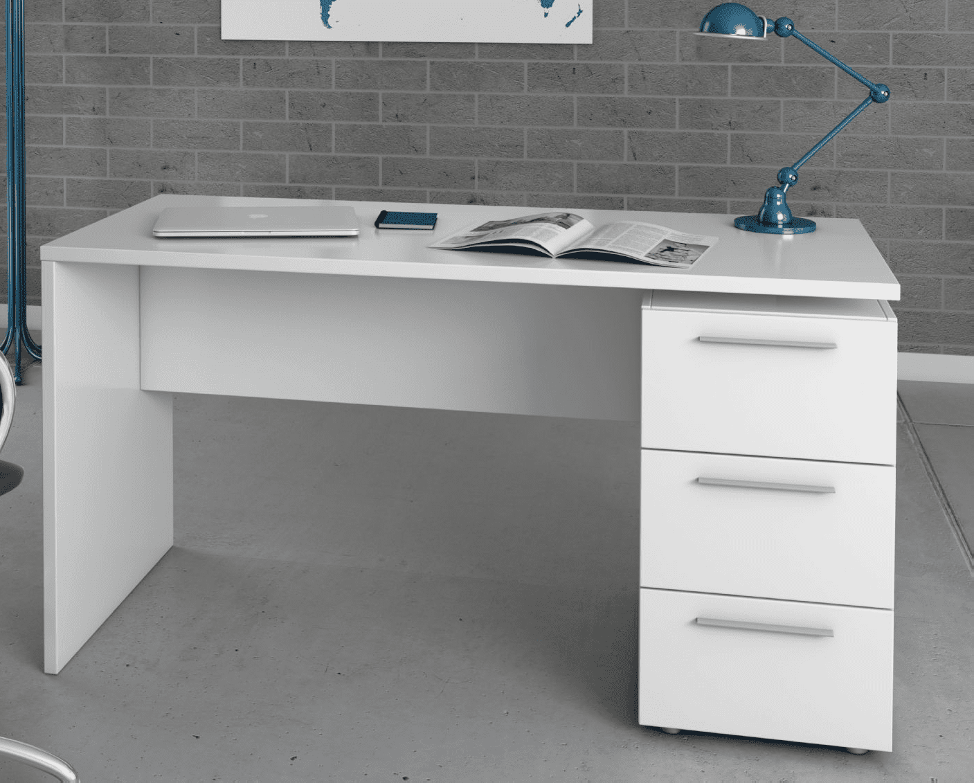 Amur Sia White Computer Office Desk Table - Only Oak Furniture