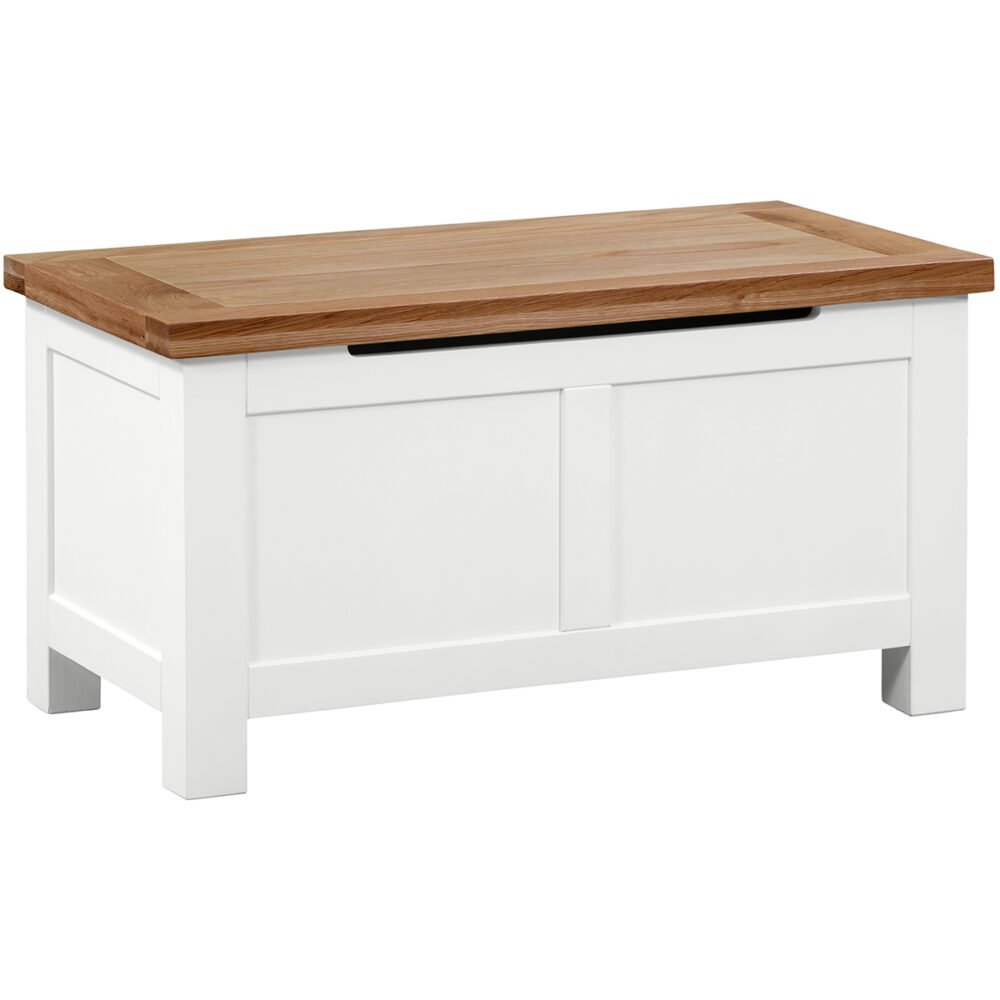 Delphinus White Blanket Box - Only Oak Furniture