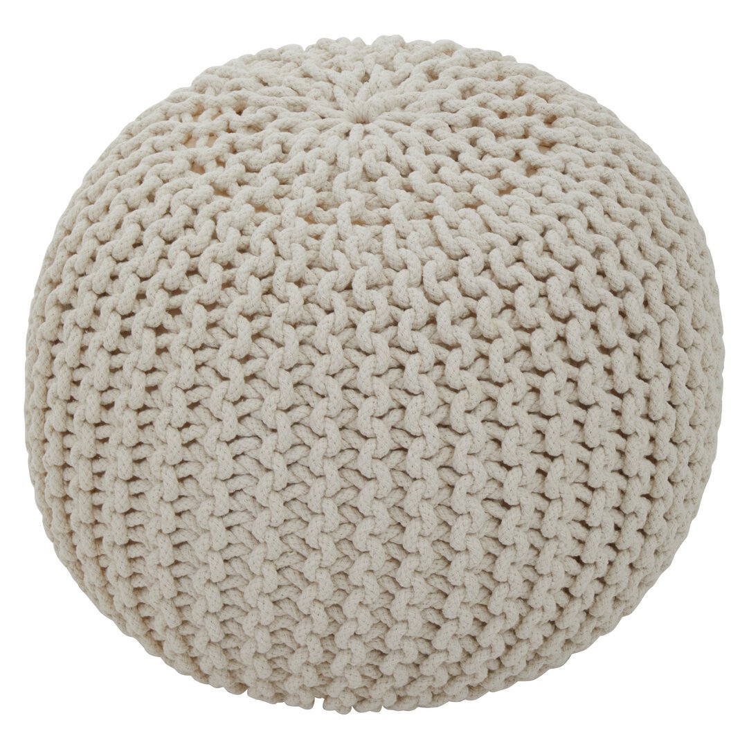 Littora Knit Cream Pouffe - Only Oak Furniture