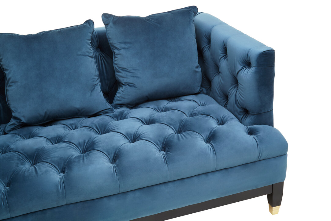 Solina 3 Seat Navy Fabric Sofa - Only Oak Furniture