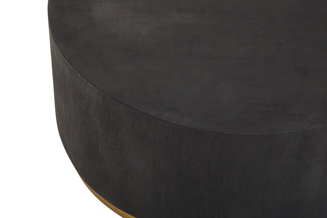 Navarro Black And Gold Concrete Look Coffee Table - Only Oak Furniture