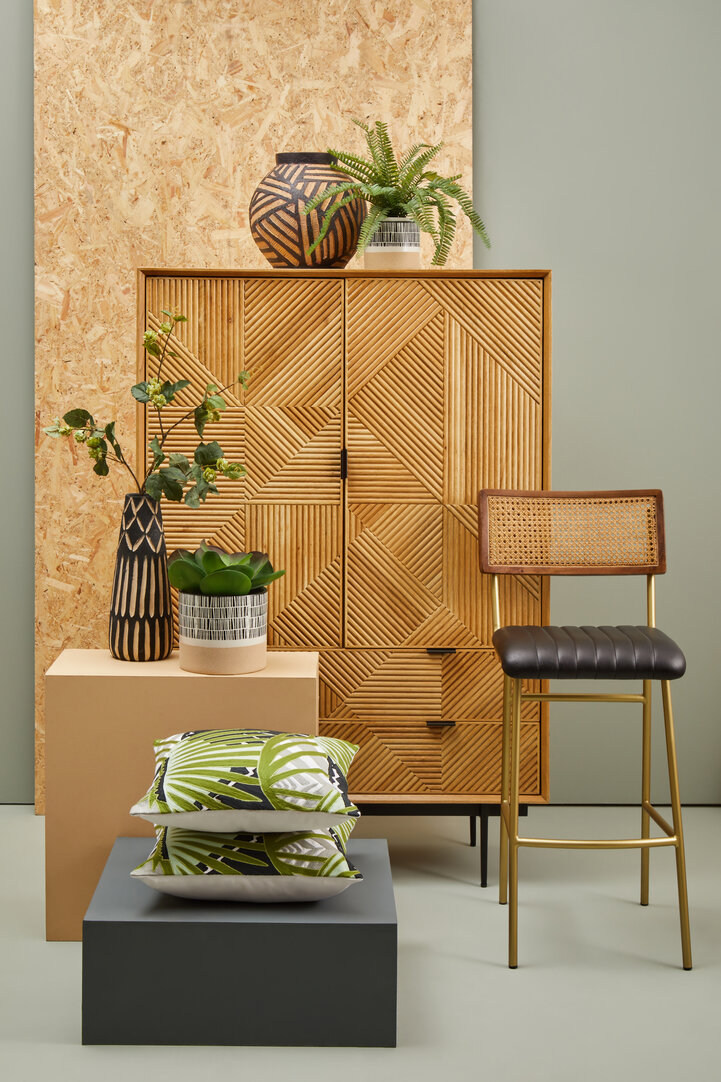 Jolana Natural Finish Cabinet with Drawers - Only Oak Furniture