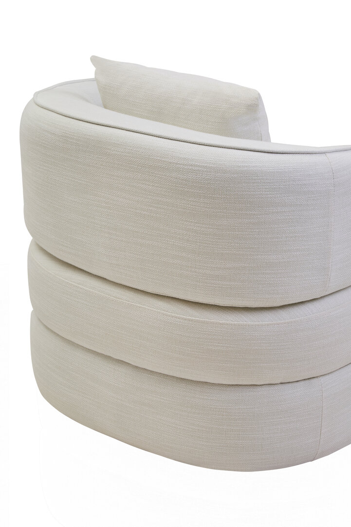 Bellini Cream Linen Effect Curved Chair - Only Oak Furniture