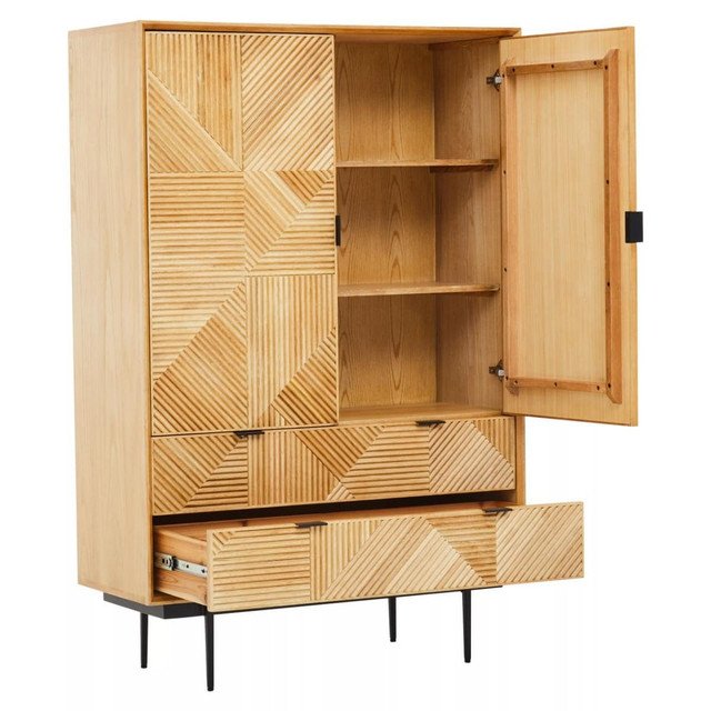 Jolana Natural Finish Cabinet with Drawers - Only Oak Furniture